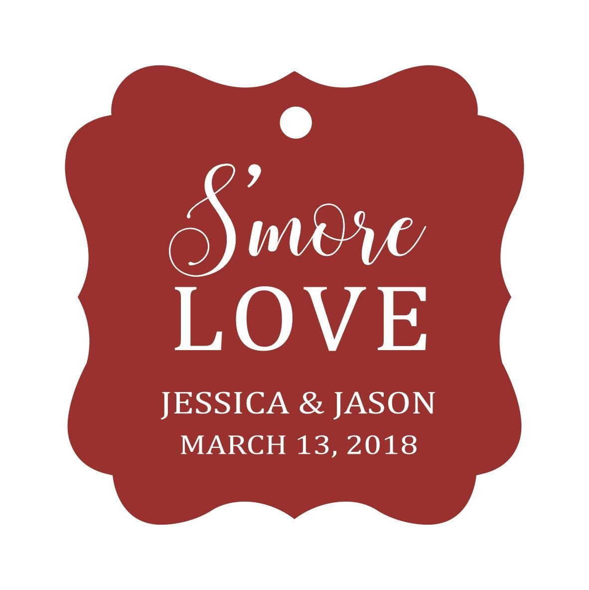 Darling Souvenir S'More Love Personalized Wedding Favor Tags ...