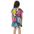 BZSMCE Short Sleeve dress Dress Casual Cotton Dresses-Tropical Leaf ...