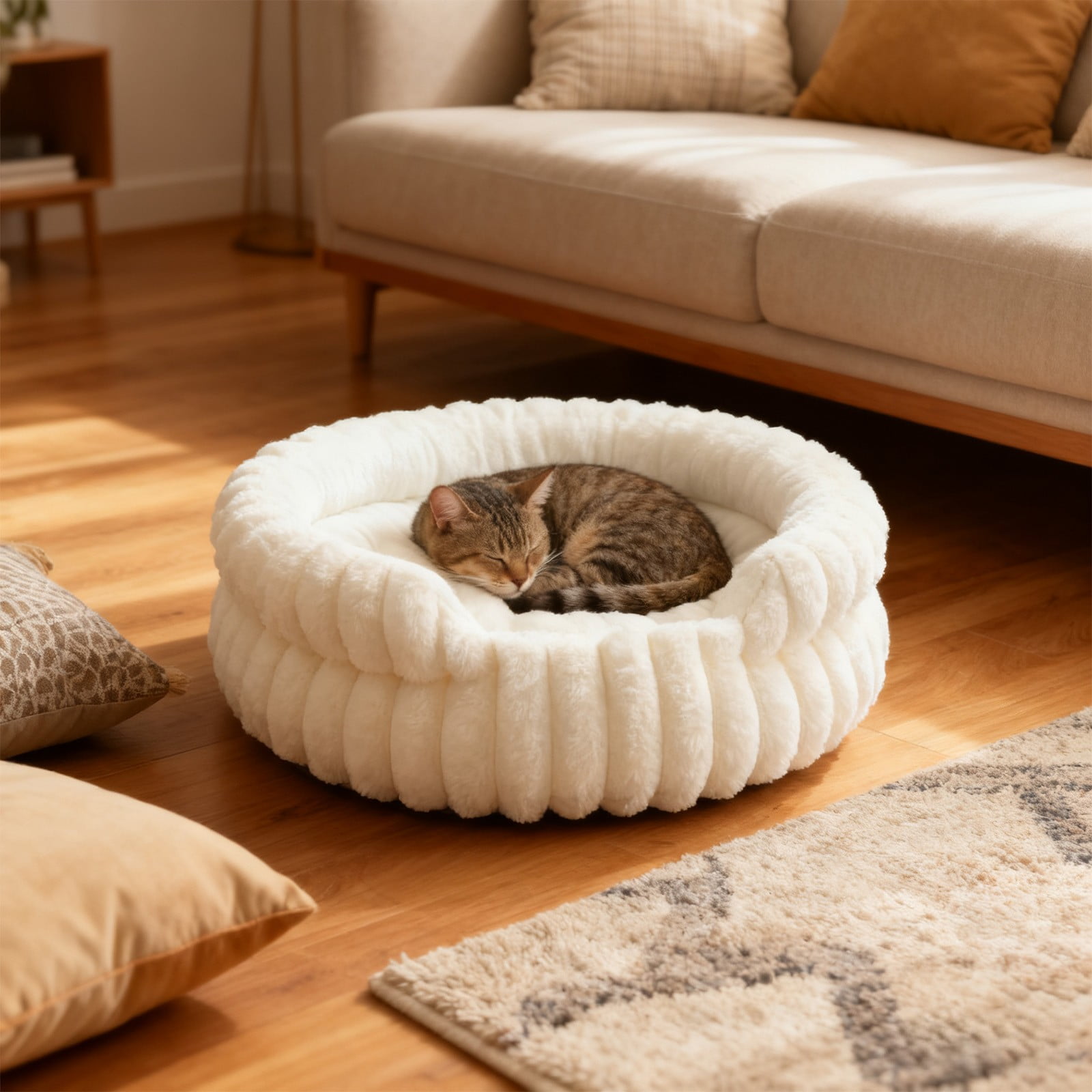 Click here for Rewenti Winter Plushs Round Cats Bed Suitable For... prices