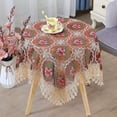 Cevemin 1 Pc Square Tablecloth with Embroidery Lace - Household Coffee ...