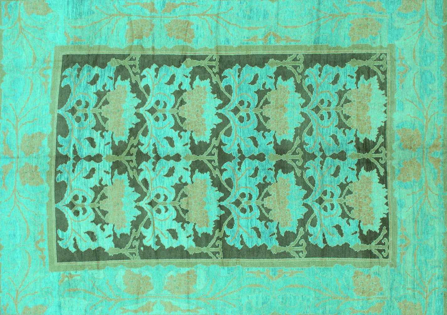 Ahgly Company Indoor Rectangle Abstract Turquoise Blue Modern Area Rugs ...