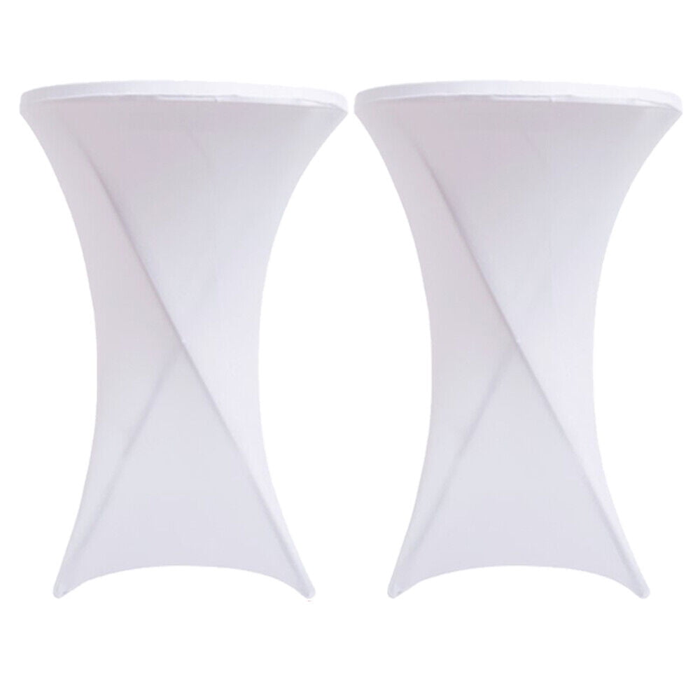 2 Pack Cocktail Table Covers, Round Stretch Fitted Tablecloth, 4 Legs ...