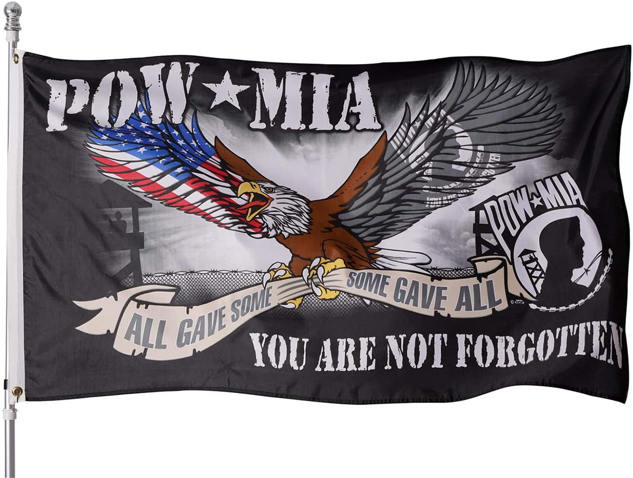 TOPFLAGS 3x5 POW/MIA Eagle Flag 3x5 Outdoor All Gave Some Some Gave All ...