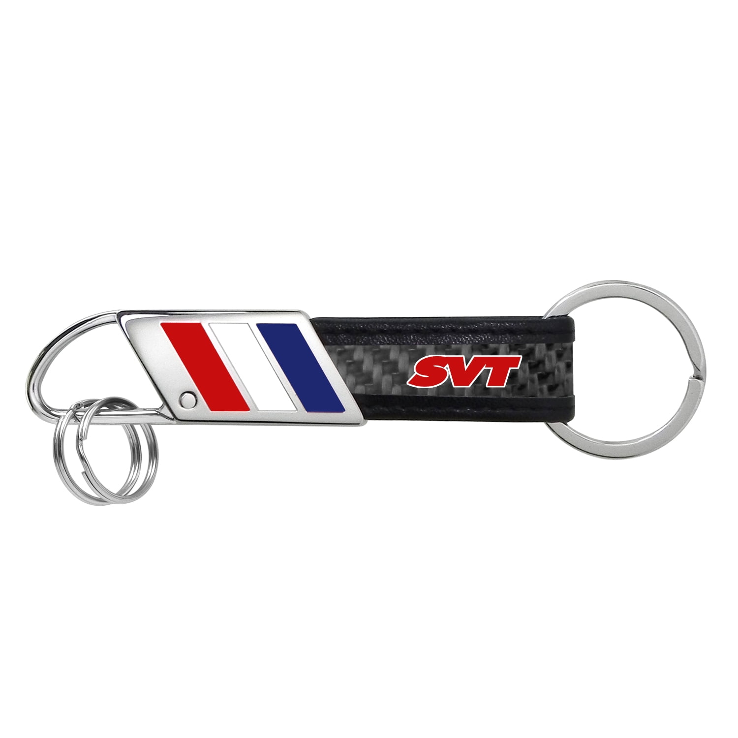 iPick Image for Ford SVT in Red on Real Carbon Fiber Leather Key Chain ...
