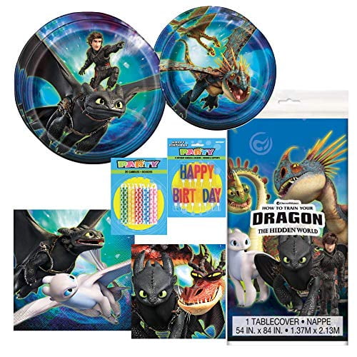 HTTYD Boys Birthday Party Tableware Supplies Includes Dinner Plates ...