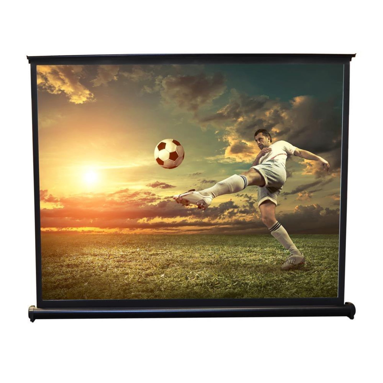 Pyle 50-Inch Projector Viewing Display Screen, Manual Retractable Pull ...