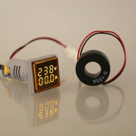 LED Digital Dual Display Voltmeter Ammeter Voltage Gauge Meter AC 60 ...