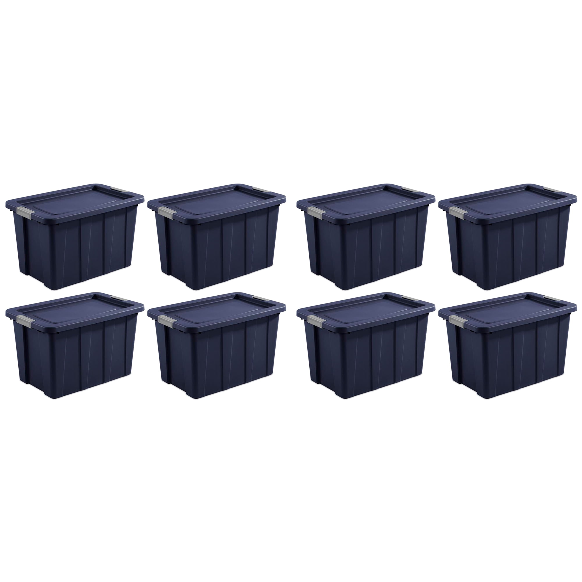 Sterilite Tuff1 30 Gallon Storage Tote Bin w/Latching Lid, Blue (8 Pack ...