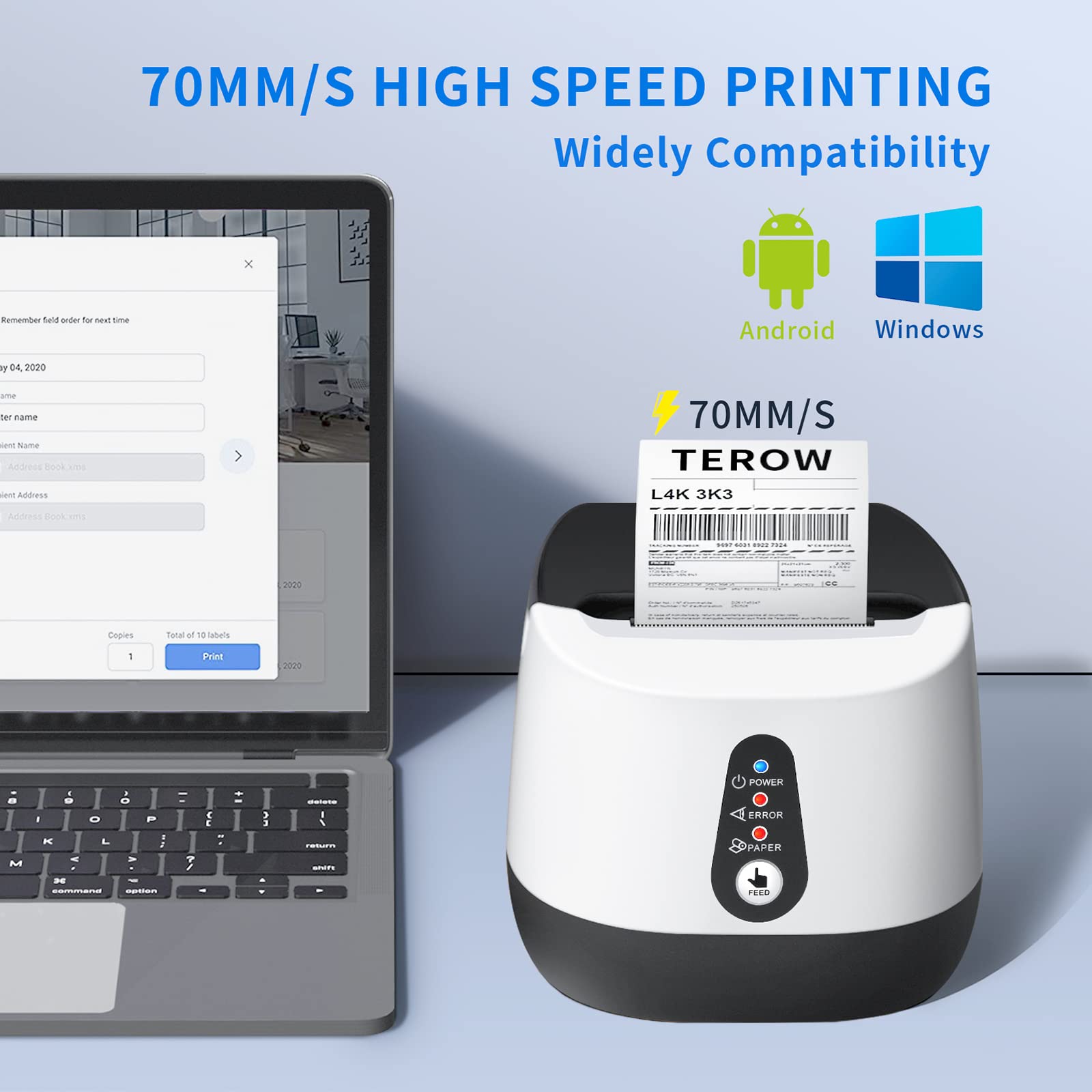 Printer Ish582 USB Thermal Receipt Printer 58MM POS Portable Label ...