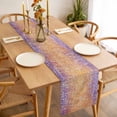 Abstract Colors Cotton Linen Table Runner Purple Orange Clouds Mist ...