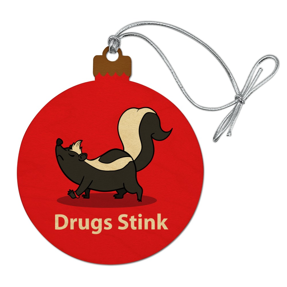 Drugs Stink Skunk Wood Christmas Tree Holiday Ornament - Walmart.com