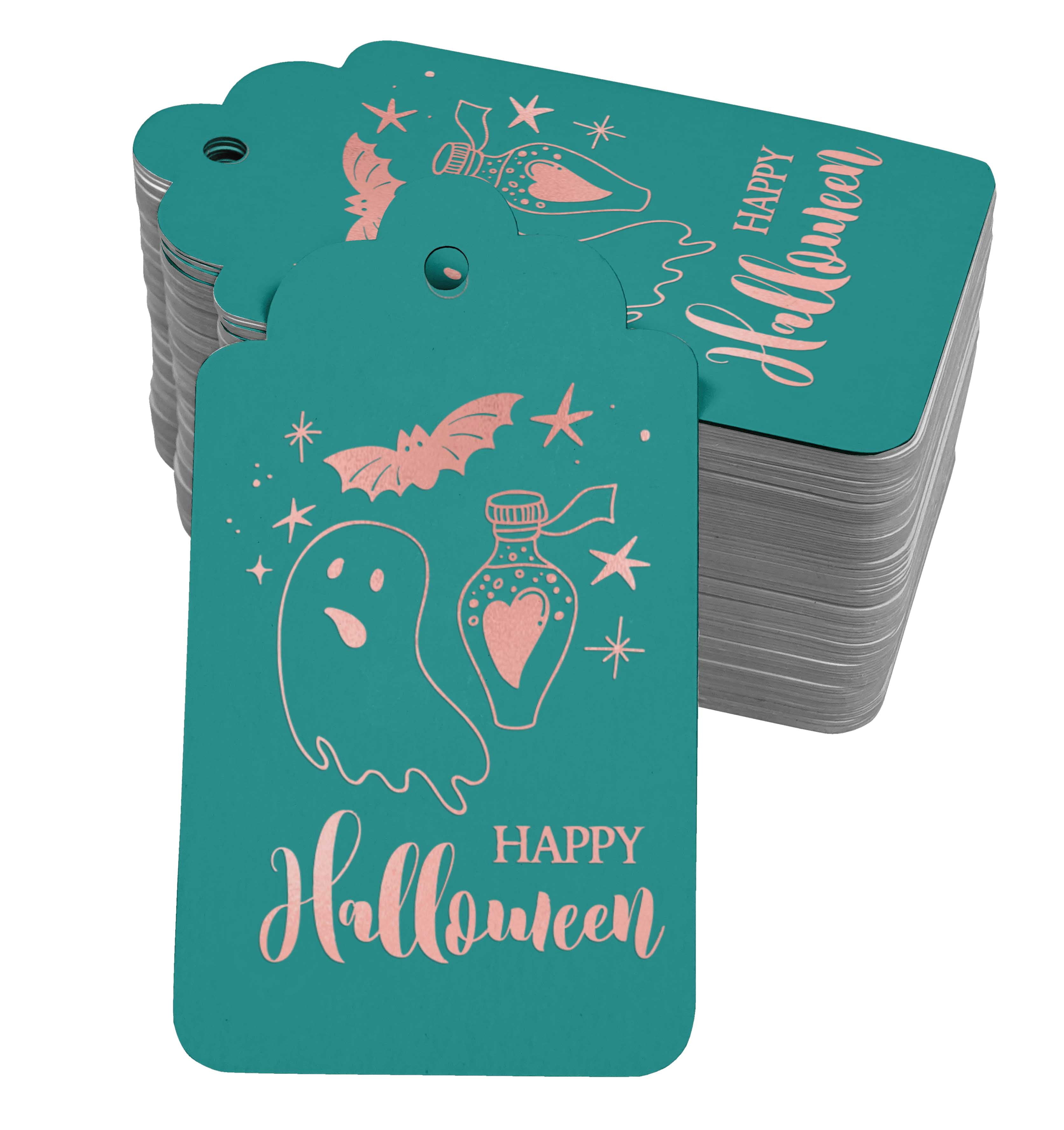 Inkdotpot Happy Halloween Halloween Bottle Tag Real Rose Gold Foil ...