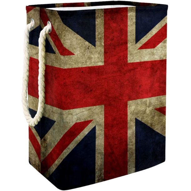 Retro Rice Flag Laundry Basket with Stand Foldable Waterproof Storage ...