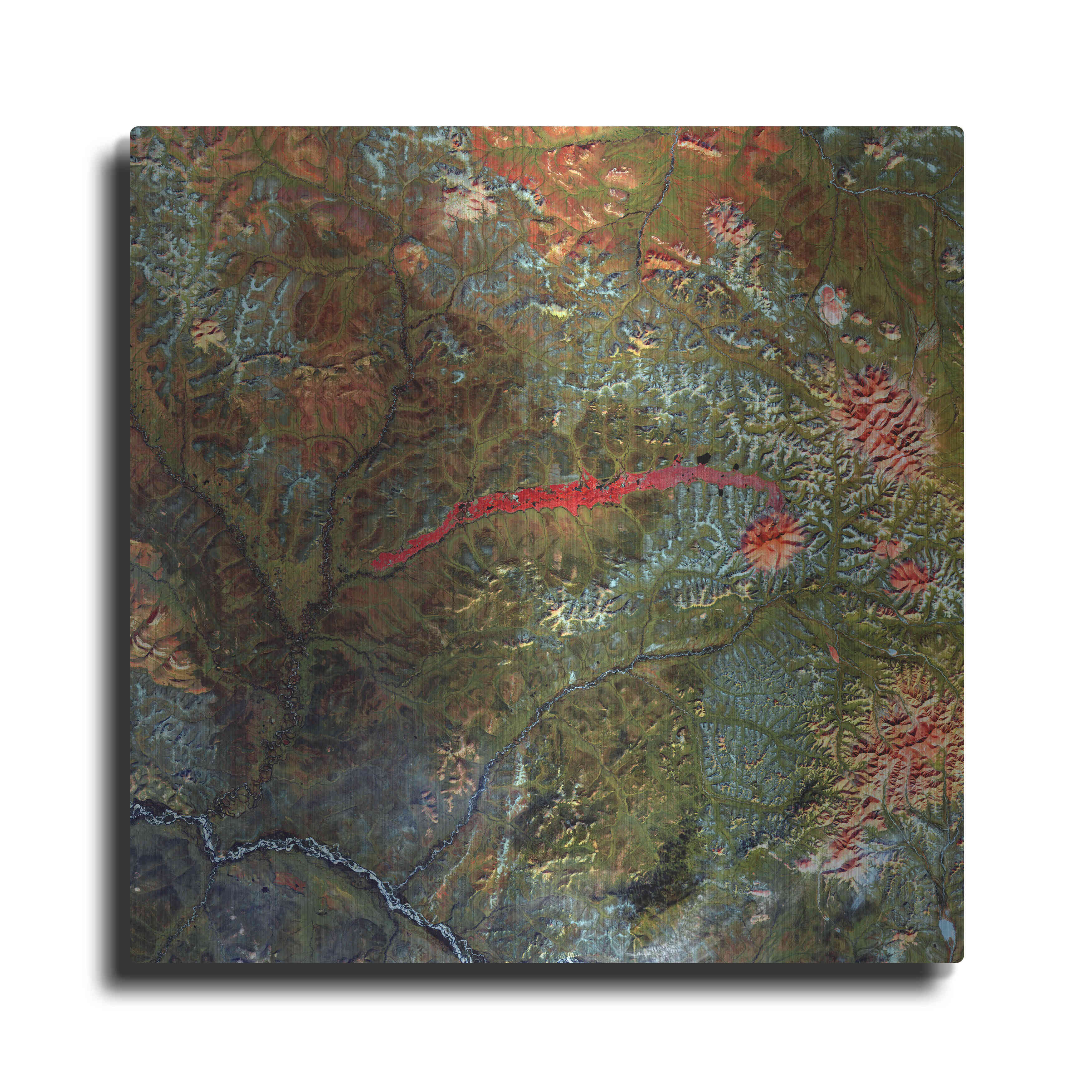 Luxe Metal Art 'Earth as Art: Anyuyskiy Volcano,' Metal Wall Art, 12 ...