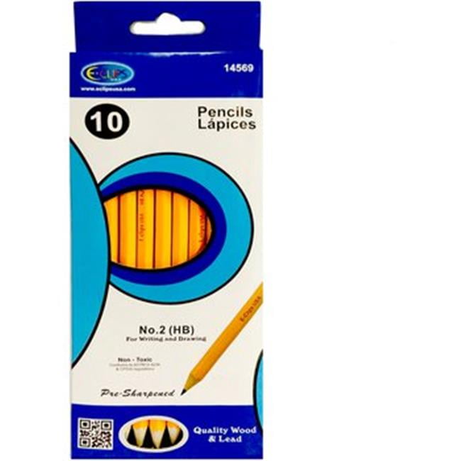 DDI 2291582 E-Clips #2HB Pencils - 10 Count Yellow Pre-sharpened Case ...