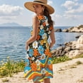 Binienty Casual Crewneck Dress for Vacation Travel, Polyester Spandex a ...