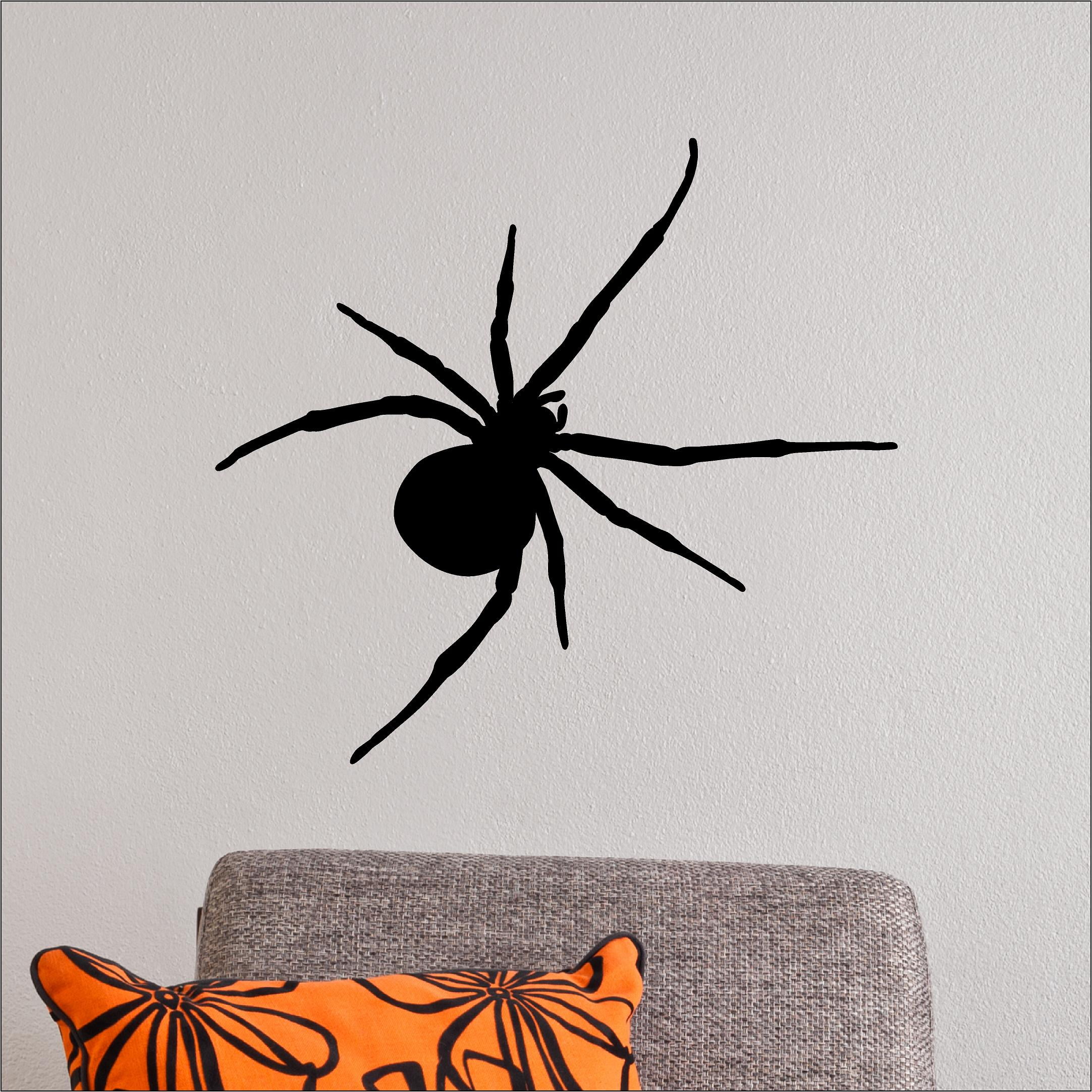Halloween Creepy Spider (D) Vinyl Lettering Wall Decal (19"H x 12.5"L ...