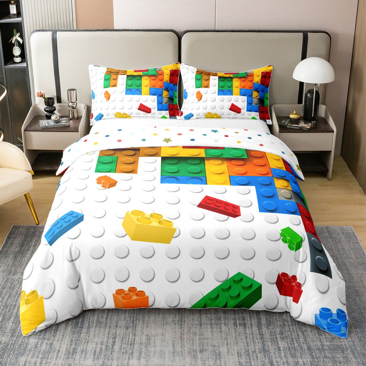 Click here for Erosebridal Building Blocks 100 Cotton Duvet Cover... prices