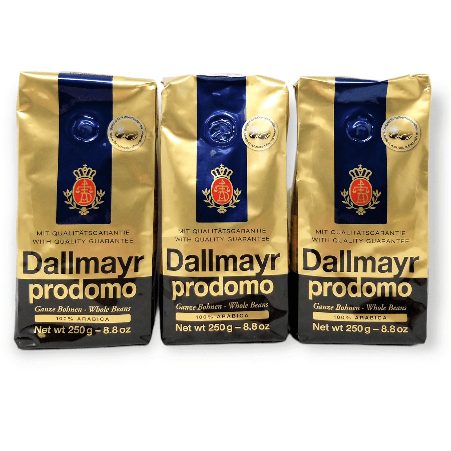 Dallmayr Coffee, Prodomo (Whole Bean), 250g Vacuum Packs (Pack of 3 ...