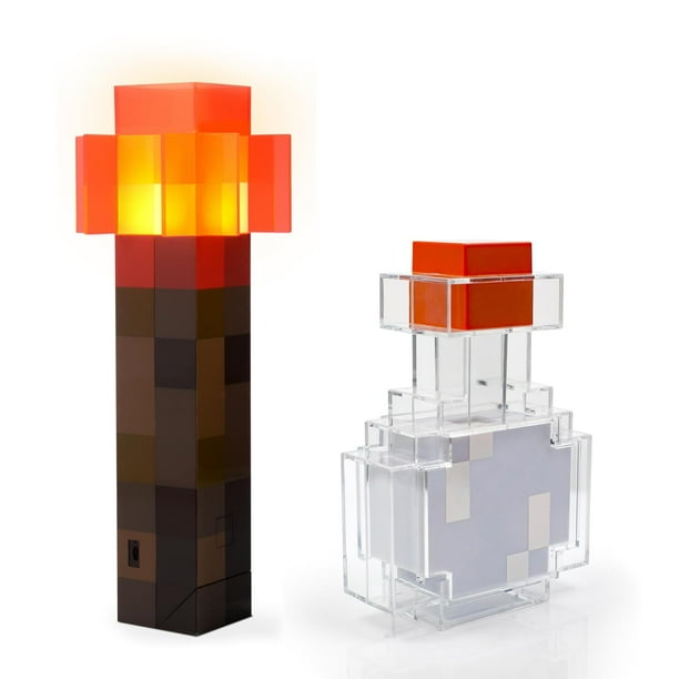 Minecraft 2-Piece Light Bundle | Potion Bottle & Redstone Torch Lamp ...