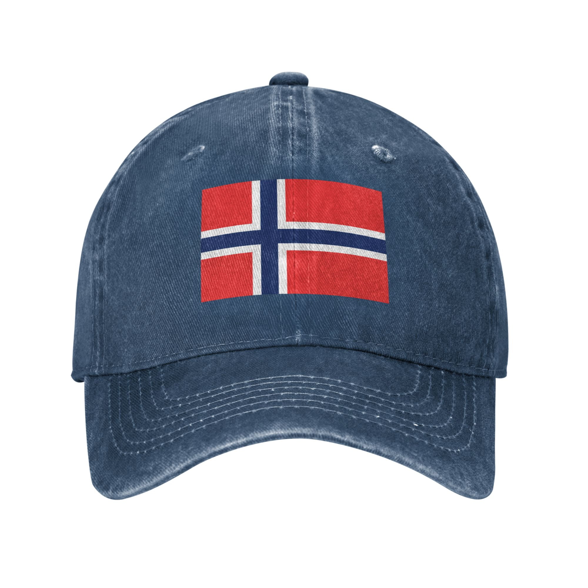 DouZhe Adjustable Washed Cotton Baseball Cap - Norway Flag Prints ...
