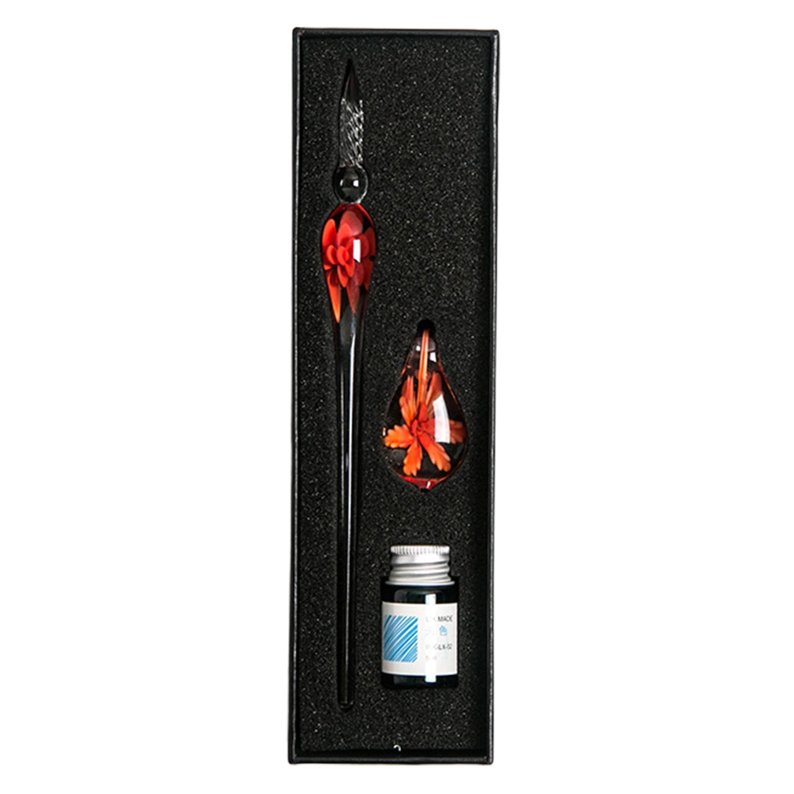 1Set Fountain Pen Flower Pen End Shape Smooth Writing Portable Crystal ...