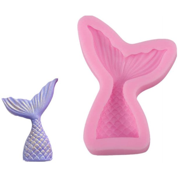 Silicone 3D Fish Tail Shaped Mold for Chocolate Fondant Cake Sugar ...