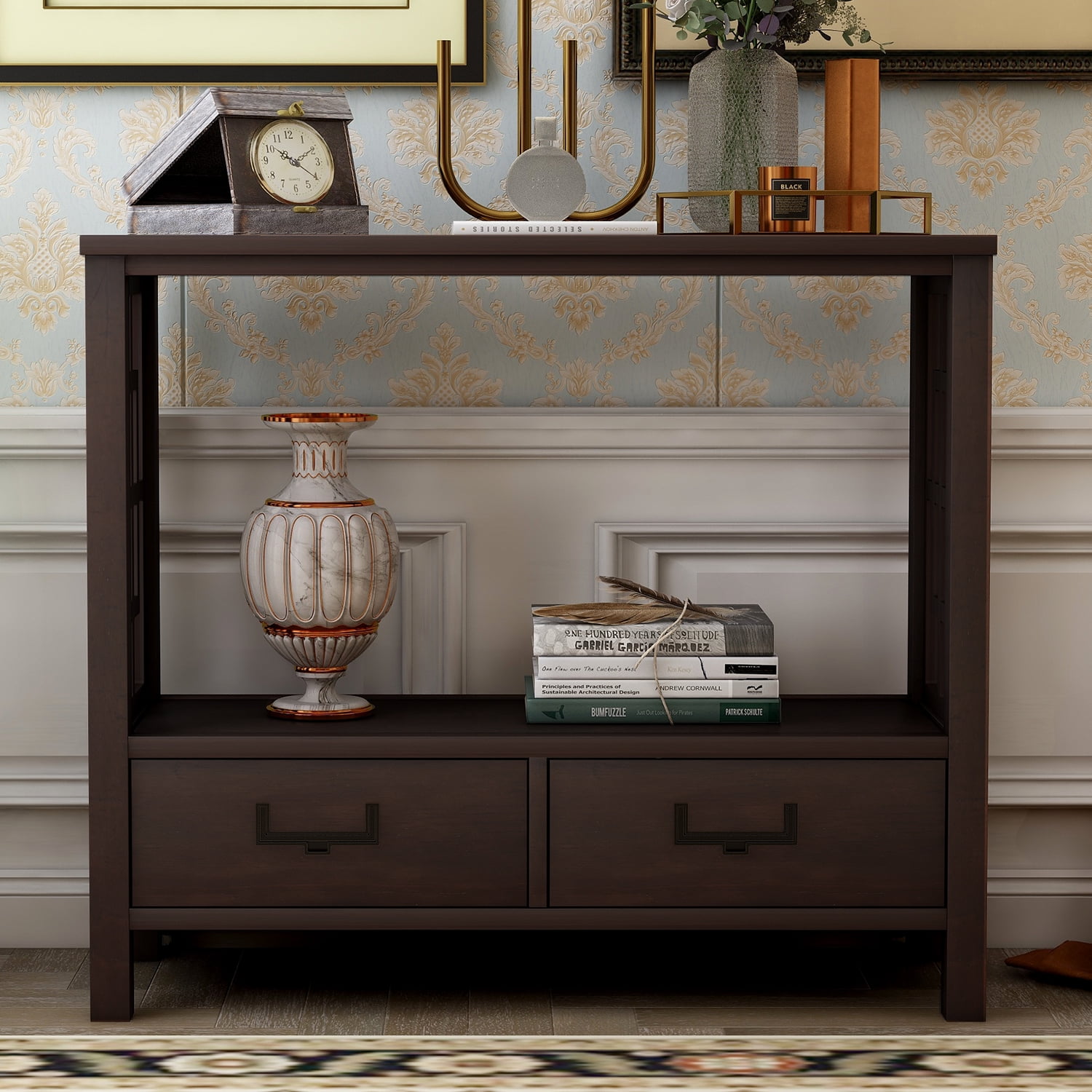 Modern Storage Cabinet with Drawers and Shelves, Farmhouse Narrow ...