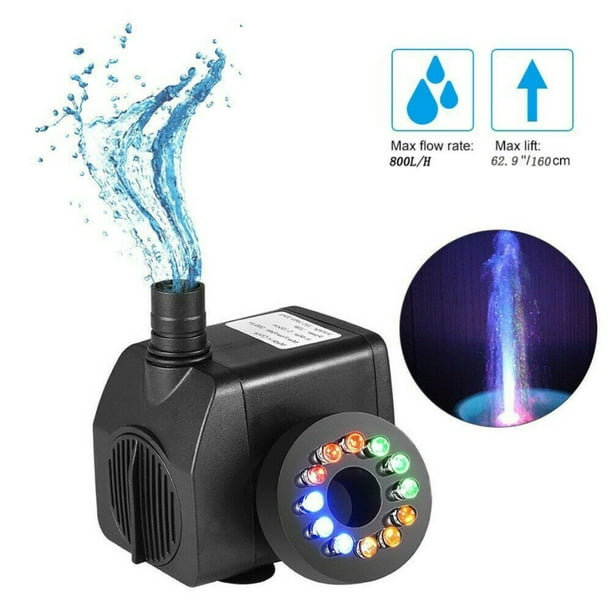 SHENMO Colorful Light Submersible Pump, 8W 220V Submersible Pump with ...