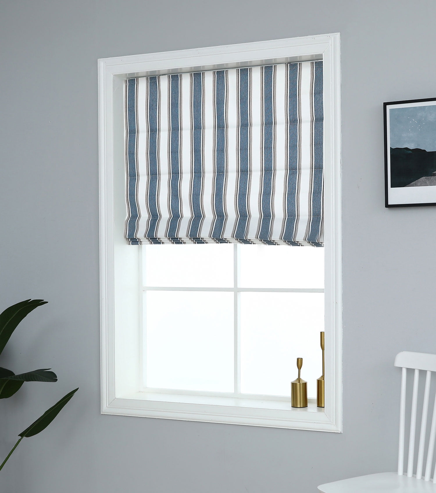 Everyday Celebration Yarn Dyed Roman Shades Blind, Vertical Stripe Room ...