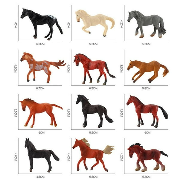Mini Action Figures Horse Toy Model,12PCS Mini Action Figures ...