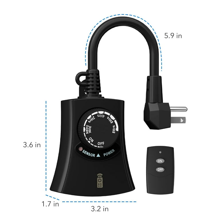 Light Sensing Timer 15a Outdoor Timer Outlet Waterproof, Outdoor Light