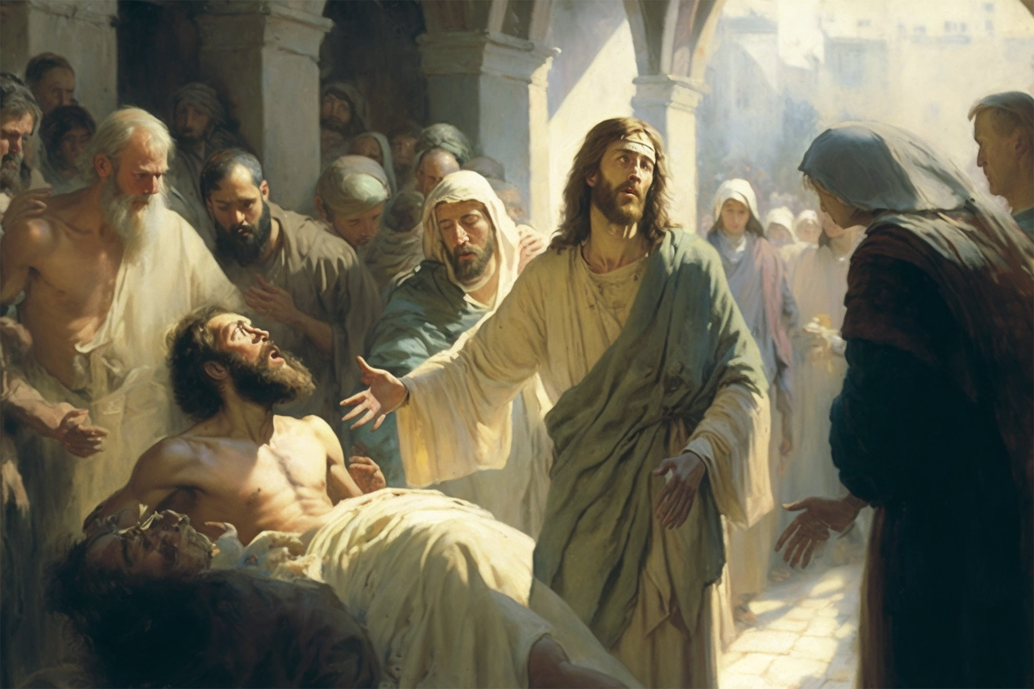 24x36 gallery poster, Jesus Christ healing the sick p1 - Walmart.com