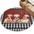 Black Rustic Chefs 6' Round Rug for Living Room Under Coffee Table ...