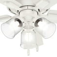 Crestfield 42 in. LED Indoor Low Profile Fresh White Ceiling Fan with 3 ...