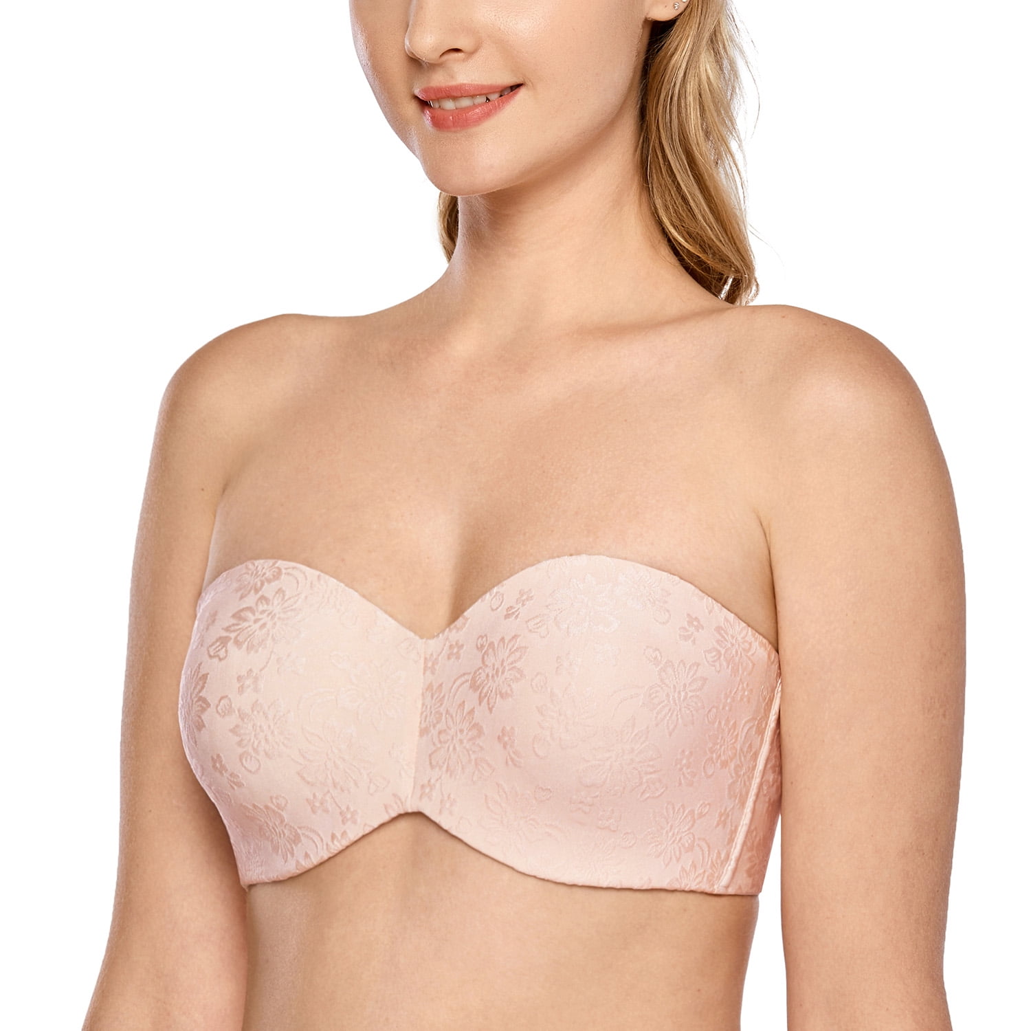 Fast Free Shipping Delimira Womens Underwire Strapless Bandeau Unlined