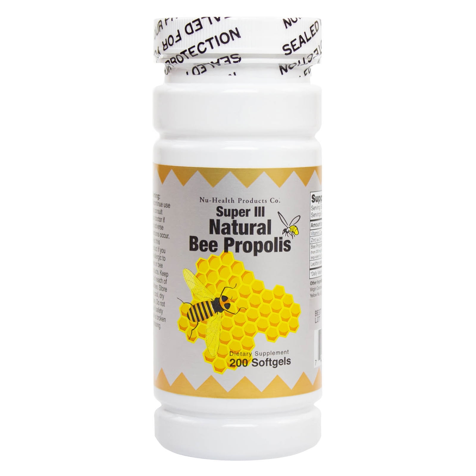 NuHealth Natural Bee Propolis - 200 Softgels - Walmart.com