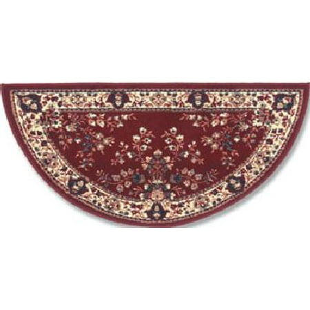 56'' Burgundy Oriental Virgin Wool Half-Round Rug - Walmart.com