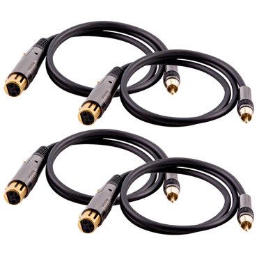 Seismic Audio Dual XLR Male to Dual RCA Male Stereo Cable for Audio ...