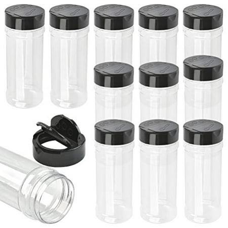 12 Pack Plastic Spice containers, 8 Oz Spice Jars Bottles containers ...