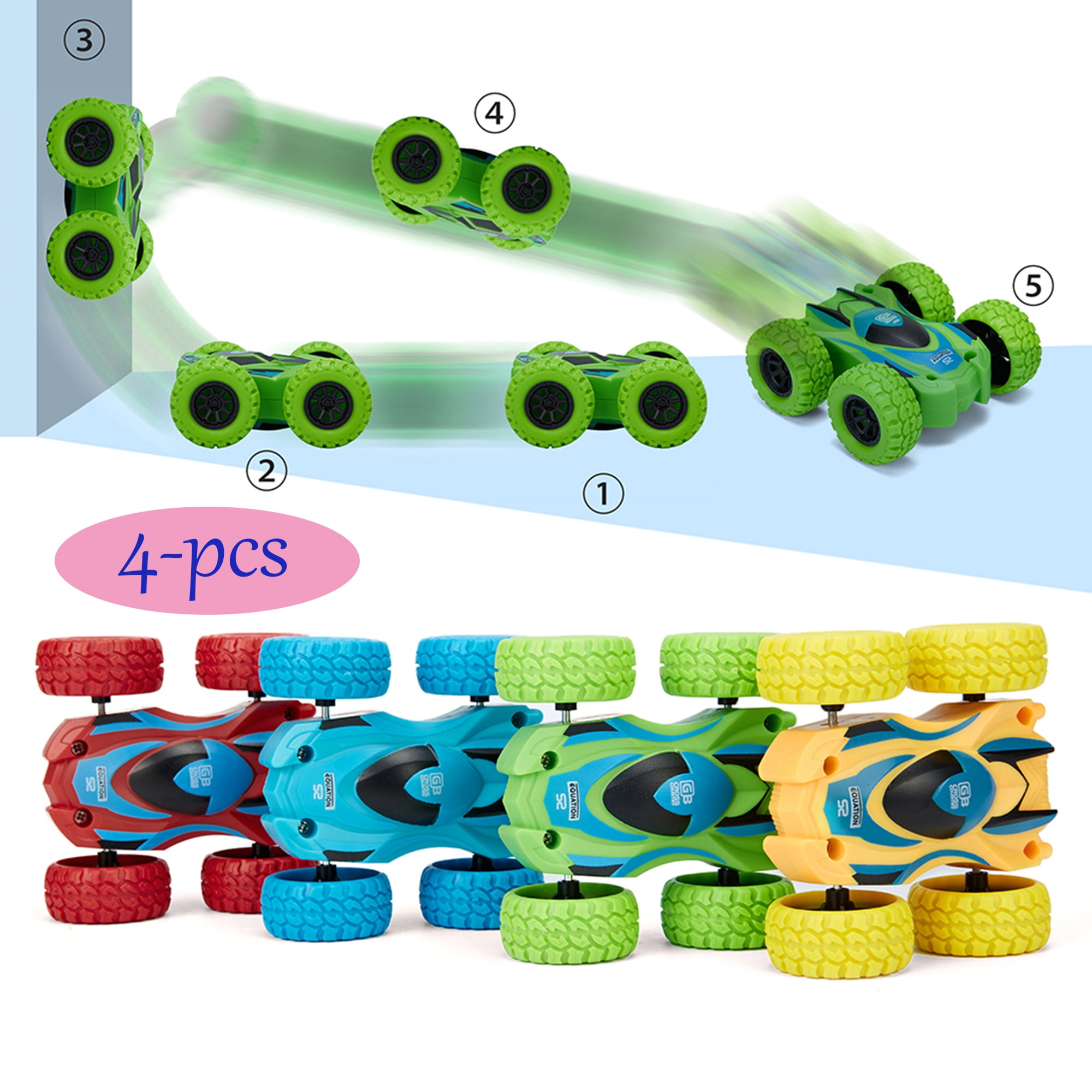 4 Pack Friction Powered Vehicles Toys Bemodified Children Inertia ...