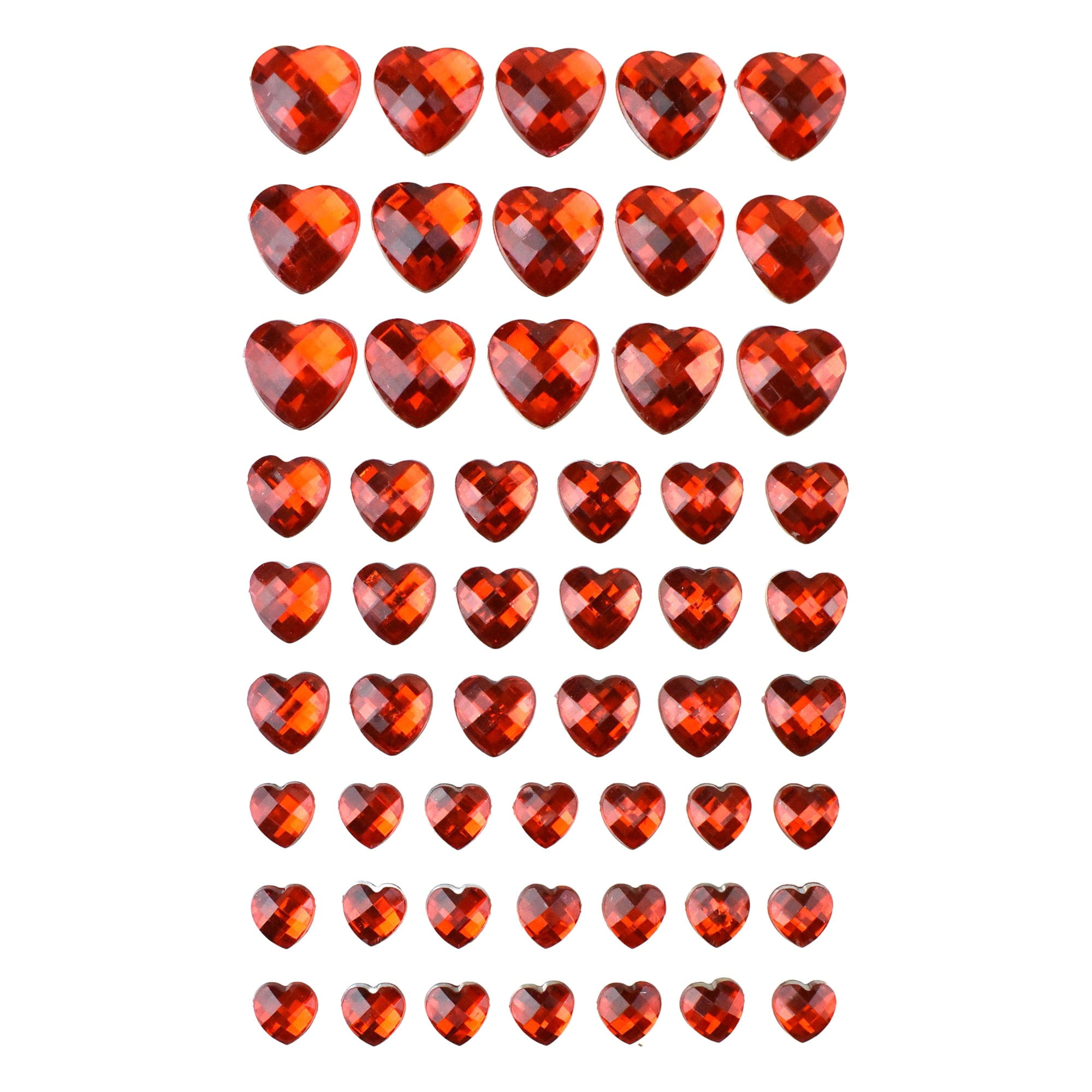 Heart Shaped Rhinestone Stickers, Assorted Sizes, 54-Count - Red ...