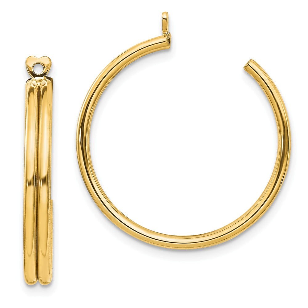 FB Jewels 14K Yellow Gold Polished Double Hoop Earring Jackets ...
