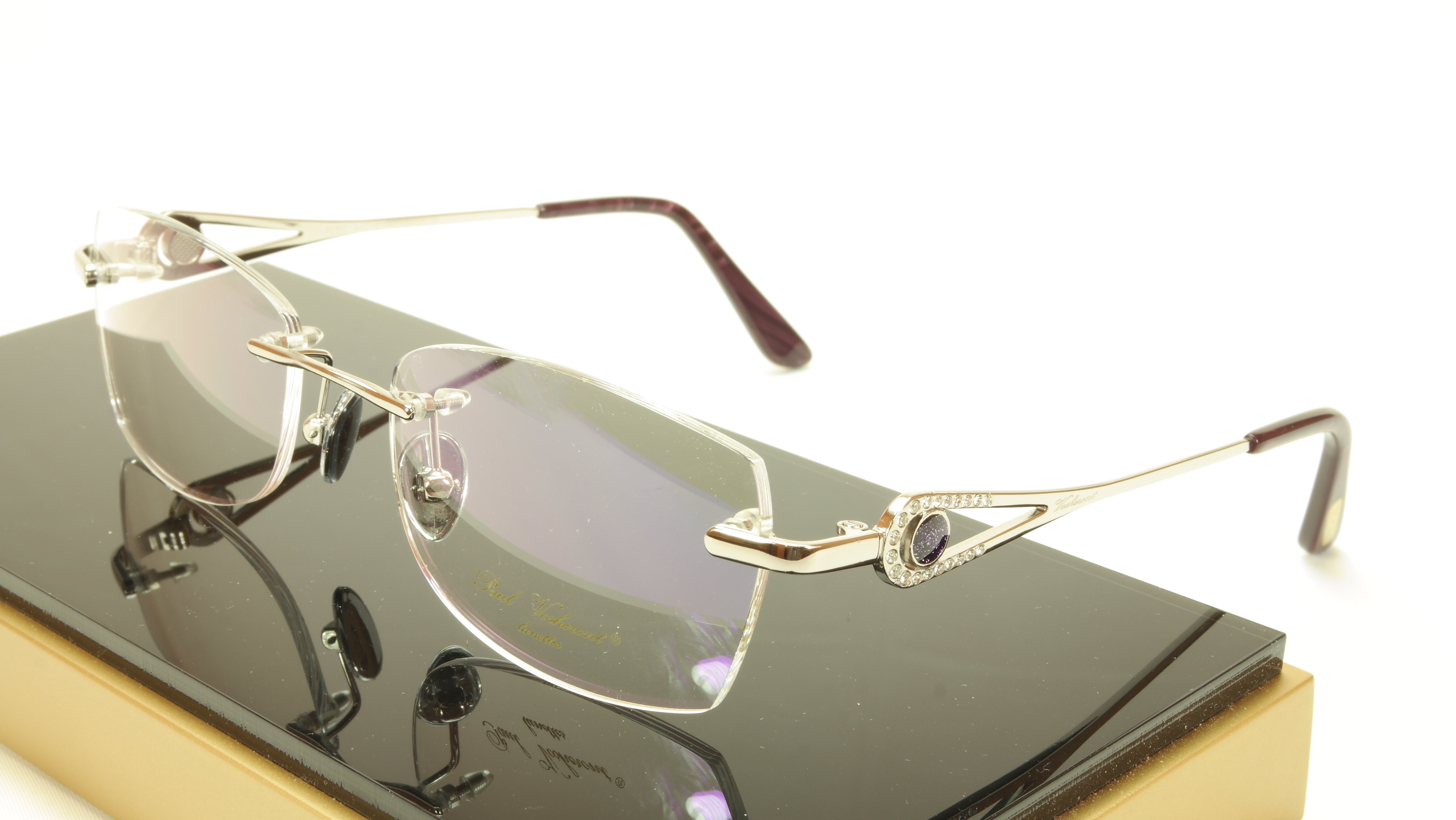 Paul Vosheront Rimless Italian Made Gold plated Eyewear - Walmart.com