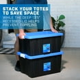 HART 17 Gallon Heavy Duty Stackable Latching Plastic Storage Bin ...