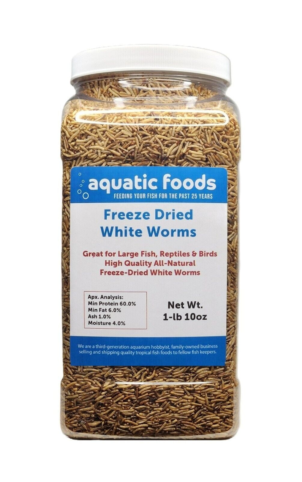 White Worms--Freeze Dried Floating White Worms for All Tropical Fish ...