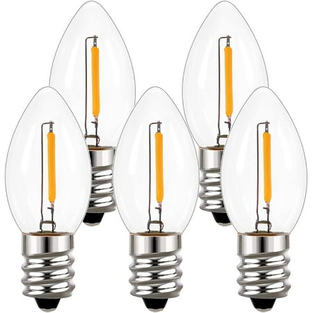 C7 LED Bulb, Candle Light Bulbs 0.5W Christmas Village LED Bulb 5W ...