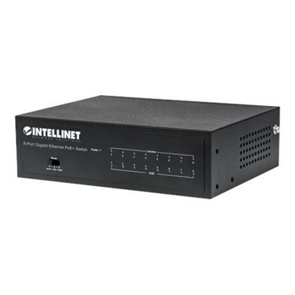 Intellinet 8-Port Gigabit Ethernet PoE+ Switch, IEEE 802.3at/af Power ...
