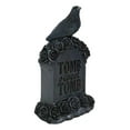 Gothic Raven Crow Perching On Black Roses Graveyard Tomb Headstone ...