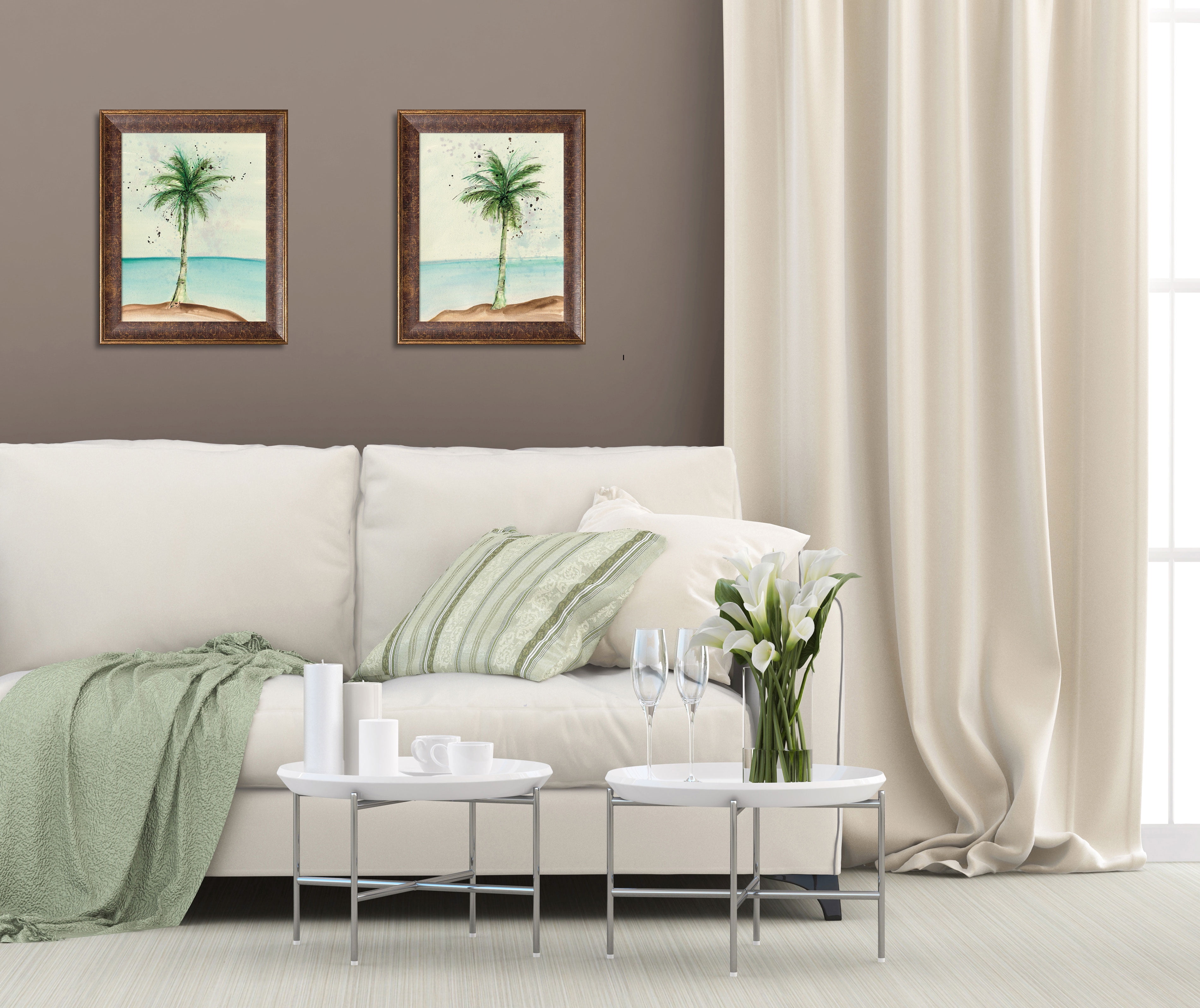 Gango Home Decor Tropical African Oil Palm I & II; Two 11x14in Art ...